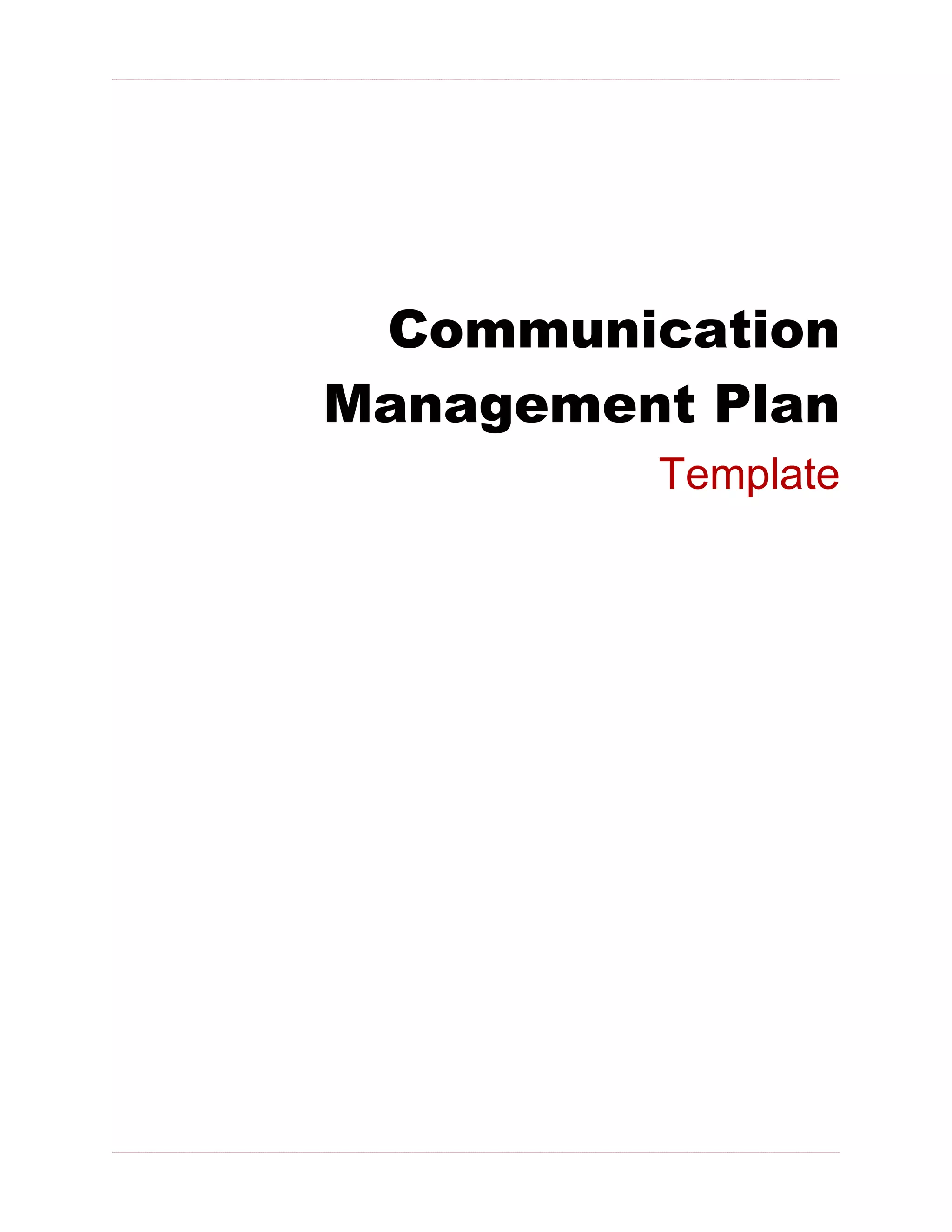 Communication management plan template | DOC | Desktop Publishing ...