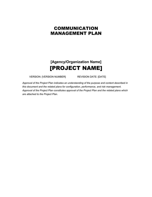 Communication management plan template | PDF