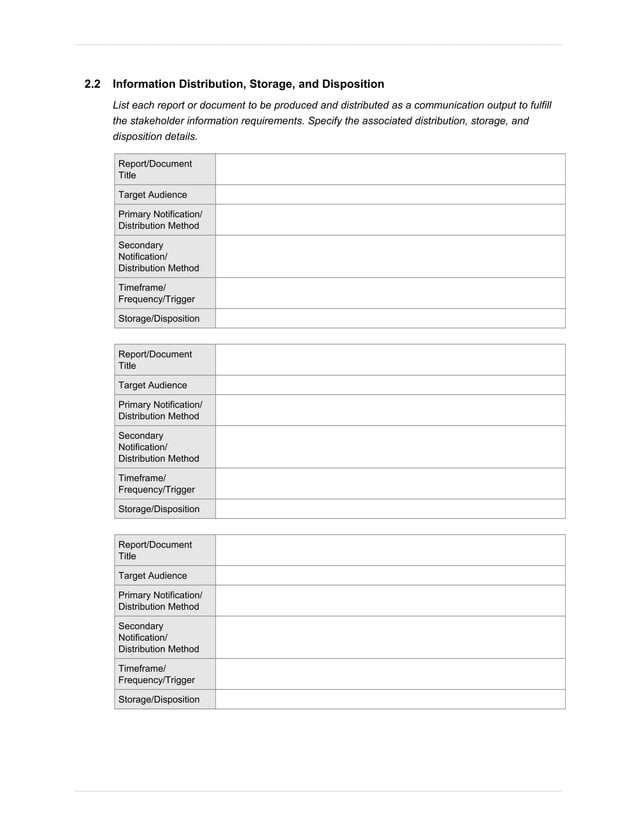 Communication management plan template | PDF