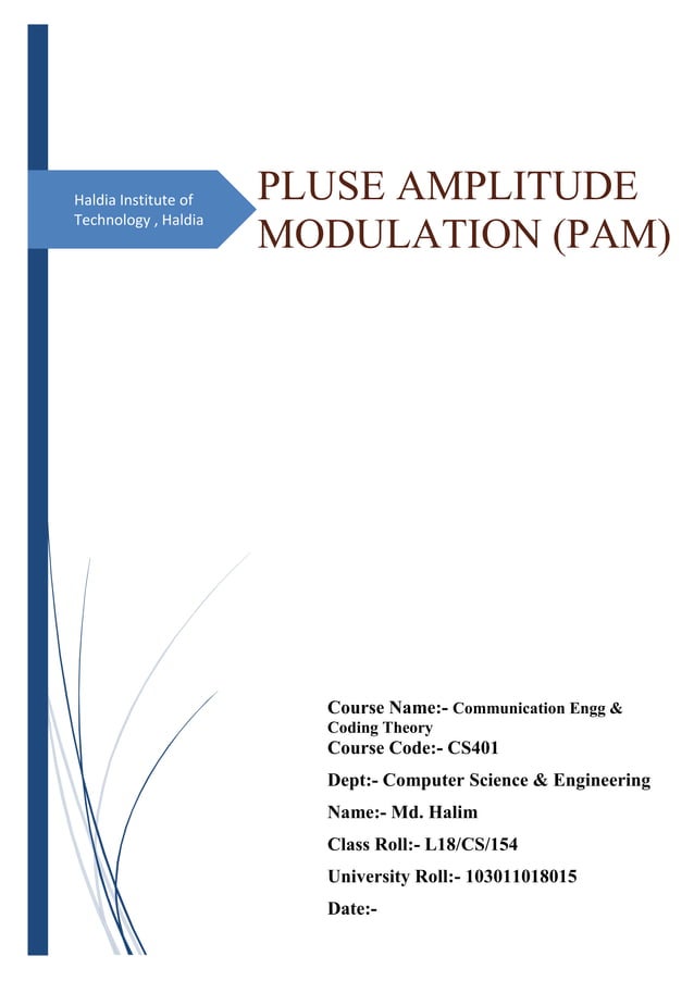 Pluse Amplitude modulation (PAM) | PDF