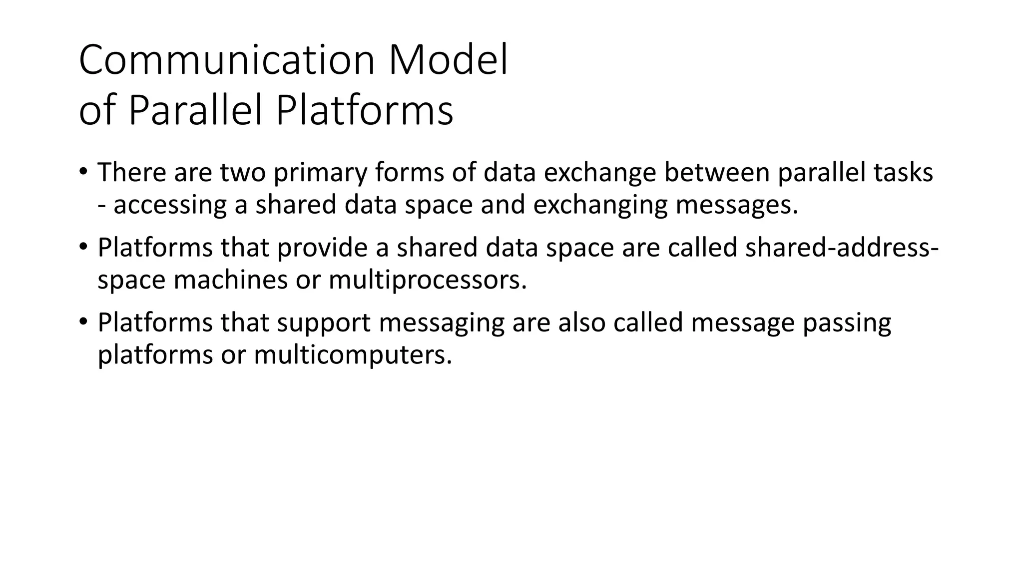 Communication model of parallel platforms | PPTX