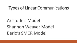 Communication Models | PPTX