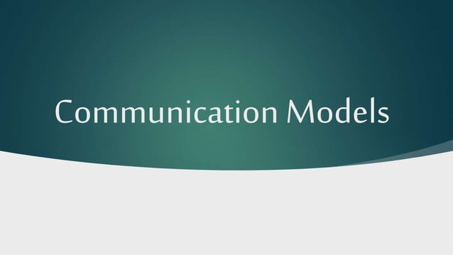Communication models | PPT