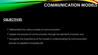 Quarter 1 Week 3 Lesson 4 Models of Communication | PPT