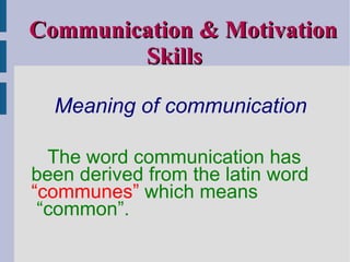 Communication & Motivation Skills Rims | PPT