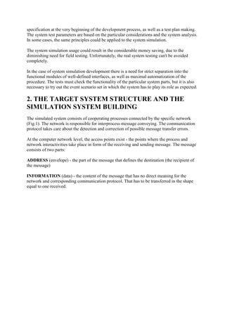 Communication network simulation on the unix system trough use of the remote procedure calls iti ...