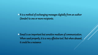 Communicating via Email | PPTX