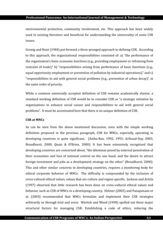 Communication of csr programs of MNc's an indian perspective | PDF