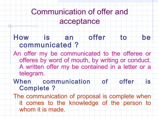 Communication of offer_and_acceptance | PPT | Law