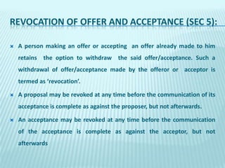 Indian contract act - Communication of offer and acceptance | PPTX