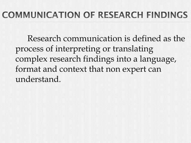 Communication of research findings | PDF | Education