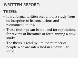 Communication of research findings | PDF