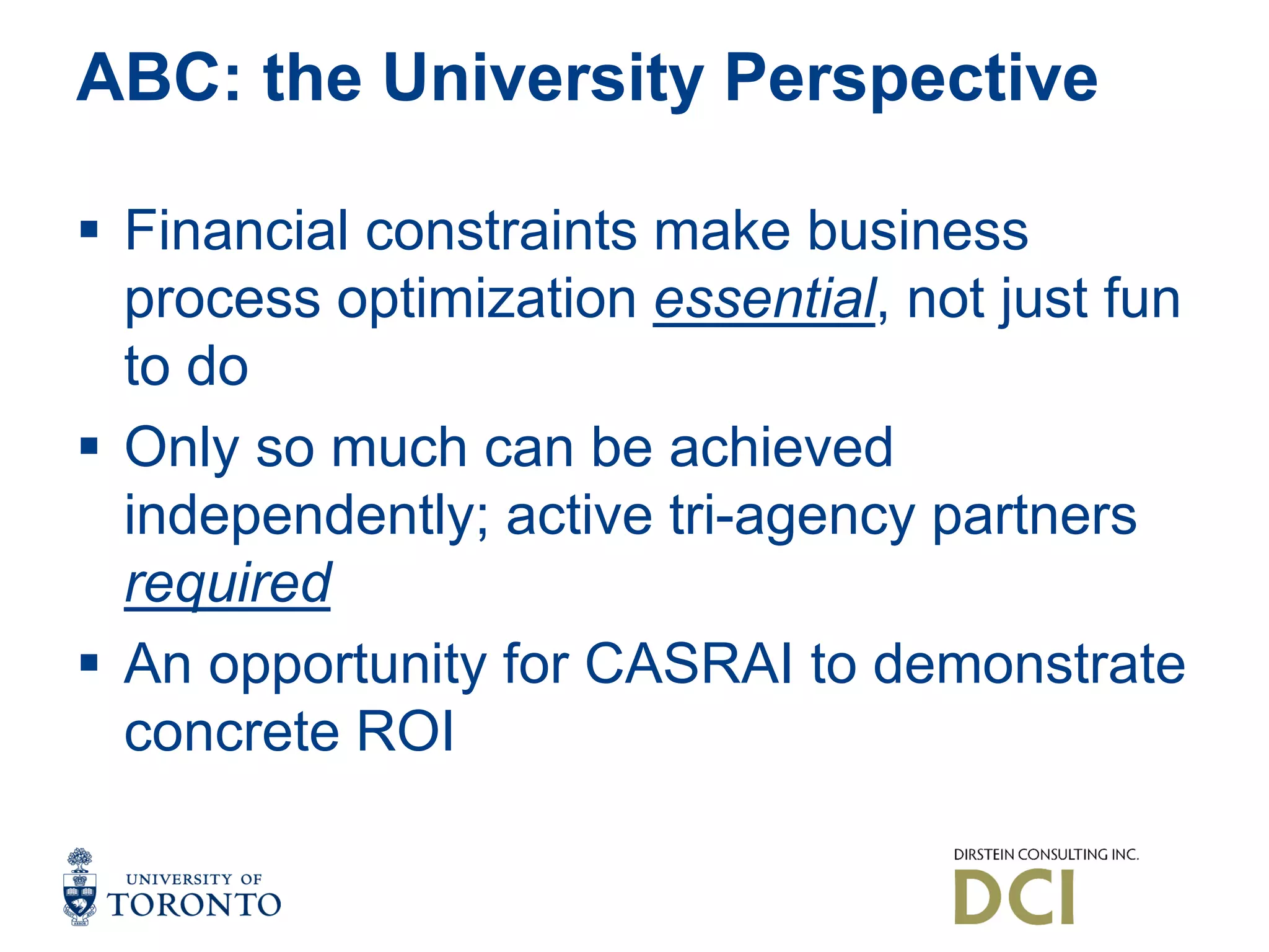 Admin Burden in Canada: ABC Example: Money makes the world go round ...