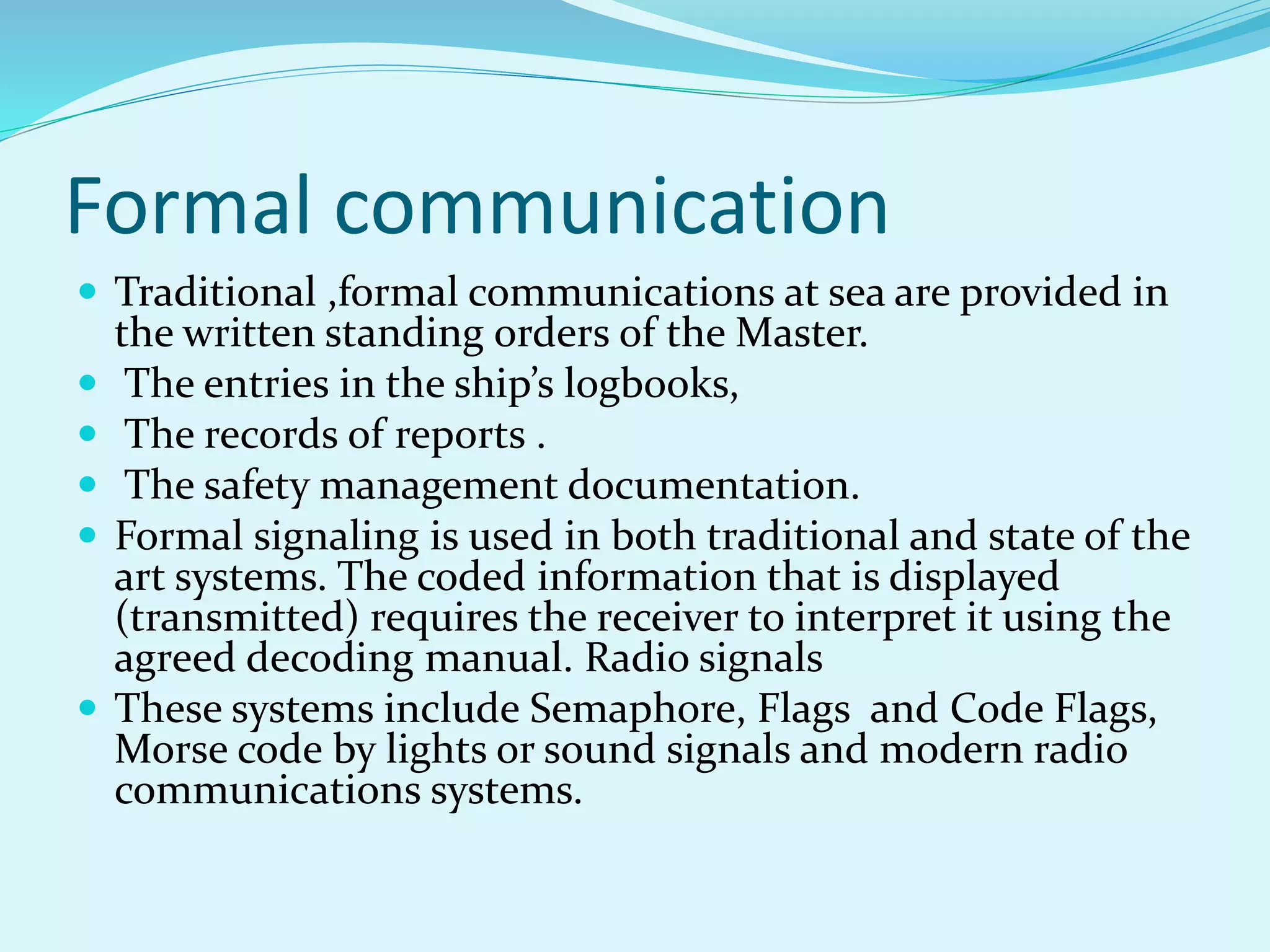 Communication on boardship | PPTX