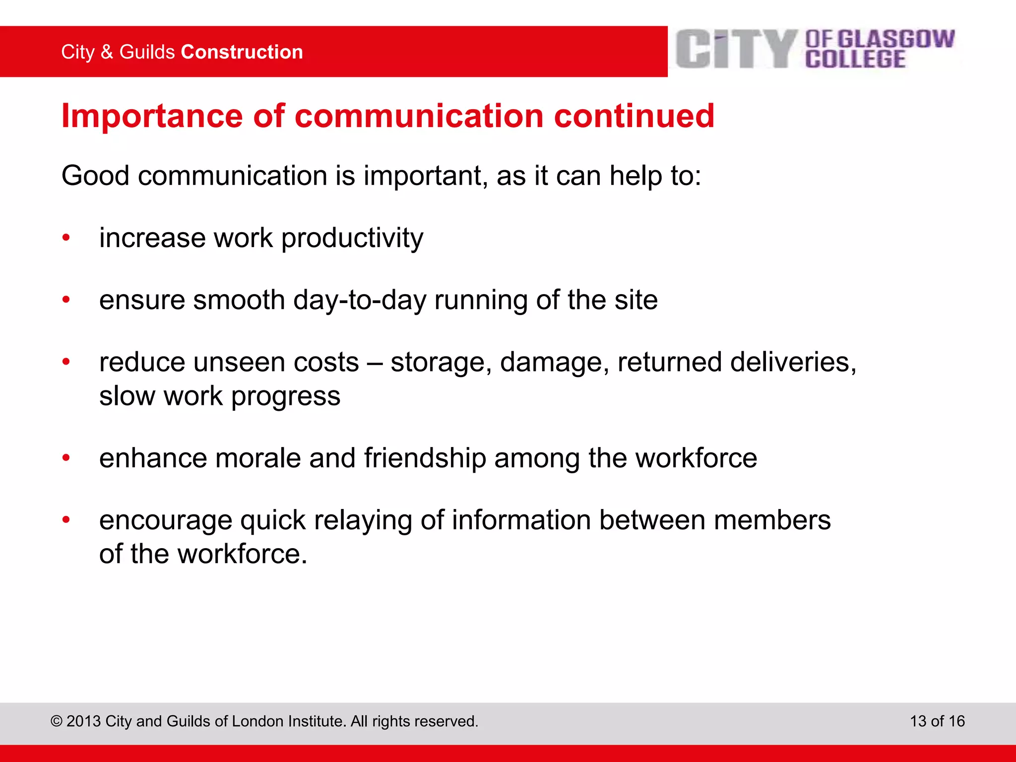 Communication on site 5 | PPTX