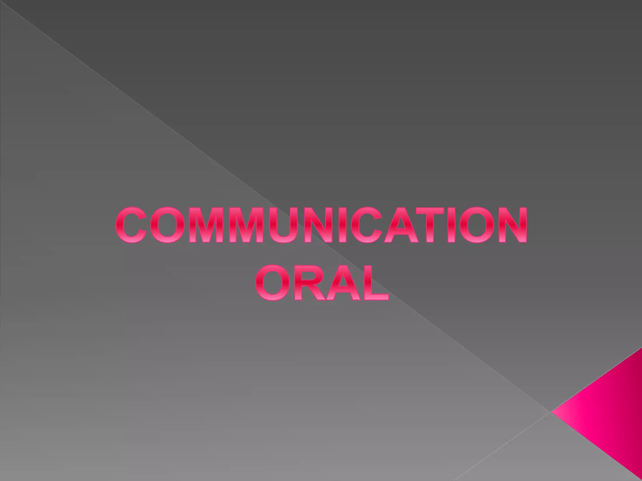 Communication oral | PPT