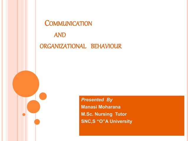 Communication & organizational behavior | PPT