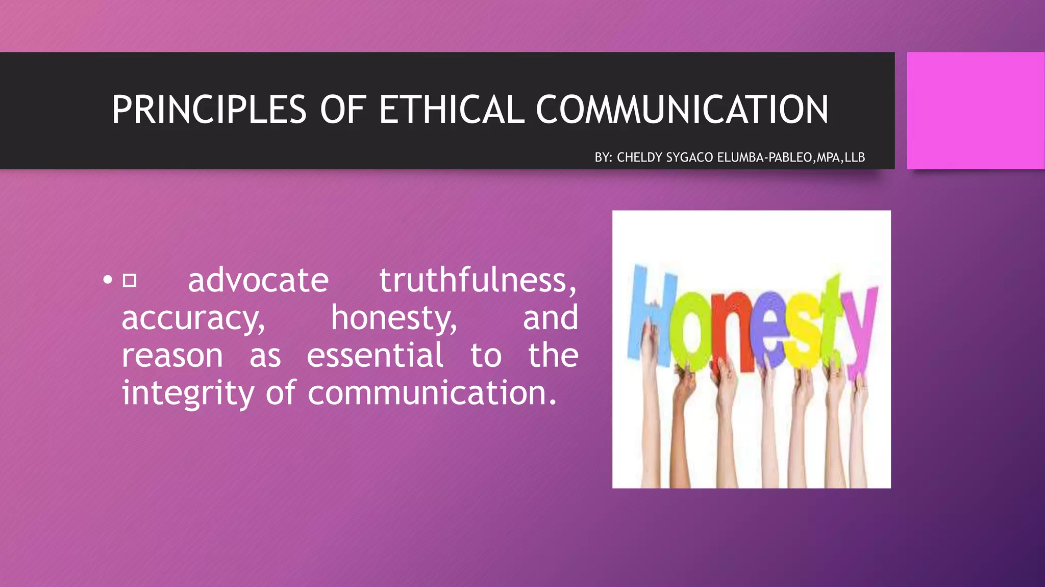 Communication & organizational ethics | PPTX
