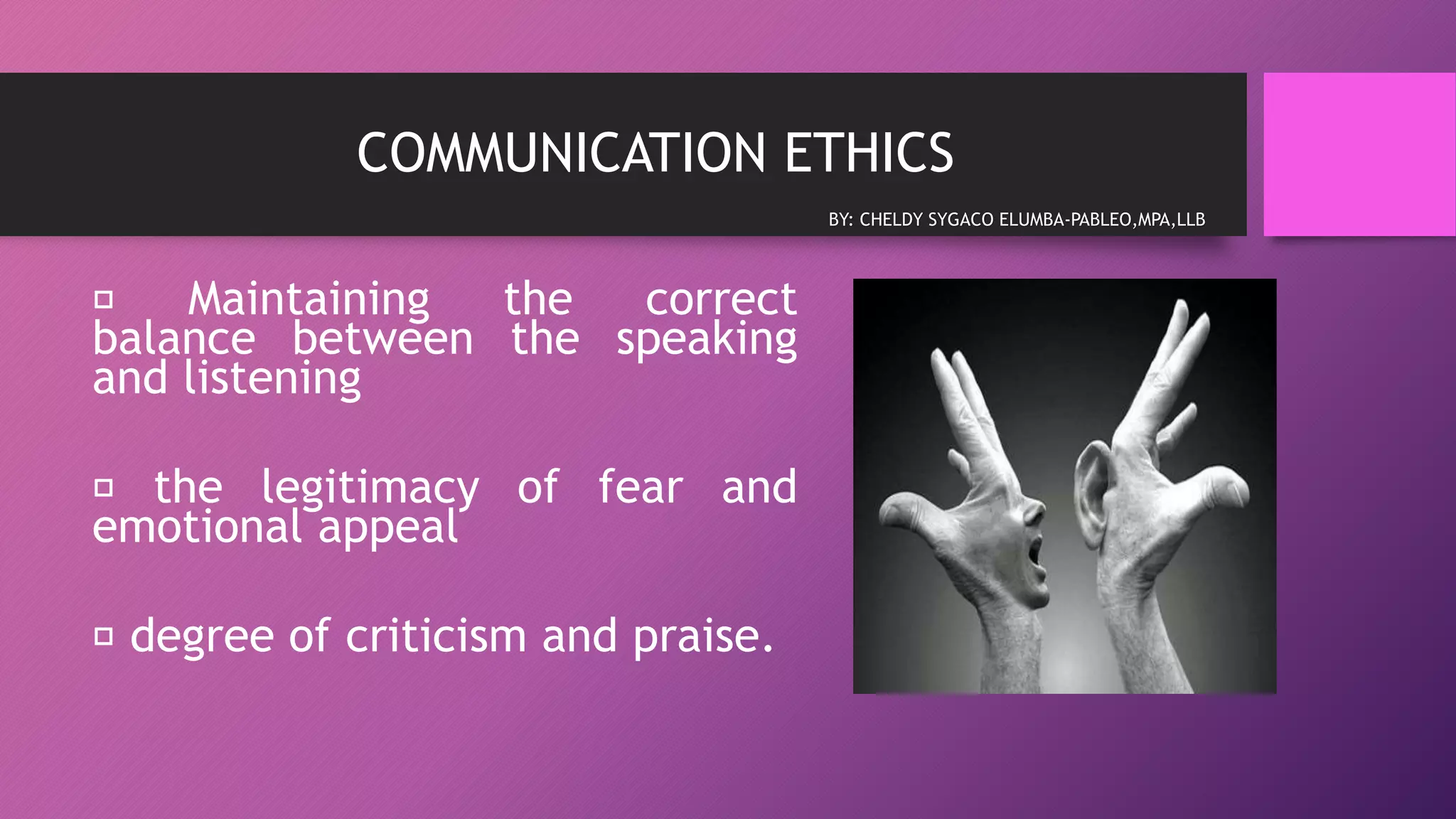 Communication & organizational ethics | PPTX