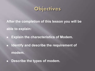 Communication over modem by anam younas | PPT