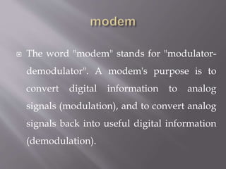 Communication over modem by anam younas | PPT