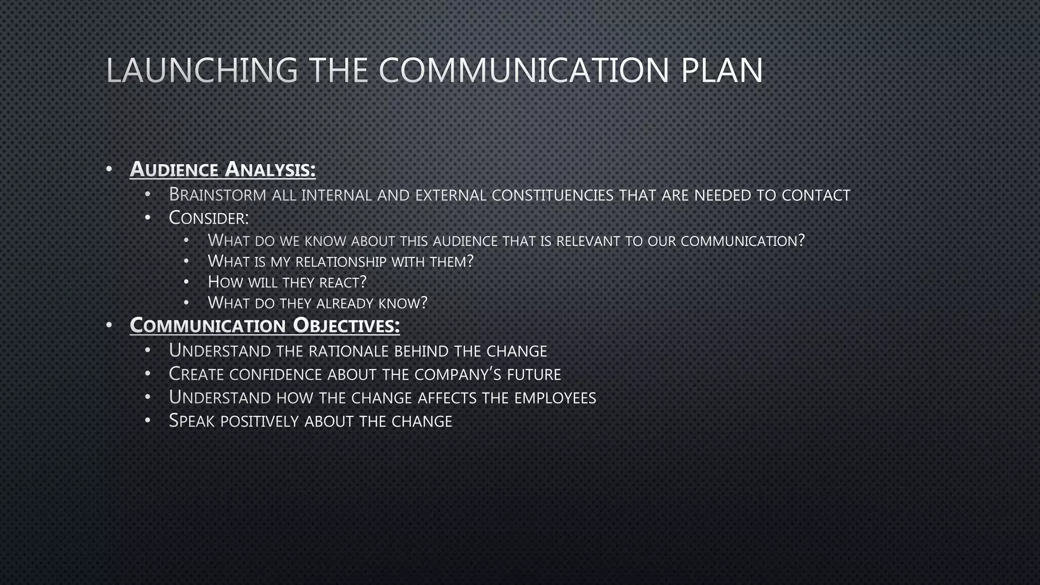 Organizational Change Communication Plan | PPT