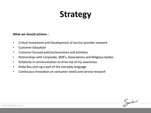Proposed Marketing Strategy for Bus.Com.ng