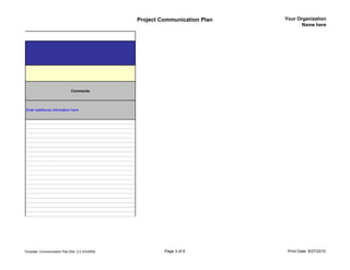 Communication plan template | XLSX