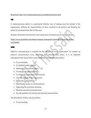 Communication policy | PDF