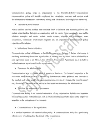 Communication policy | PDF