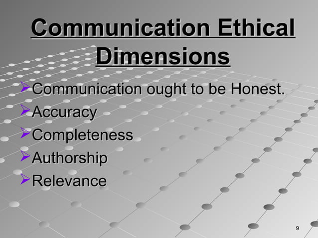 Communication policy and ethical dimension | PPT