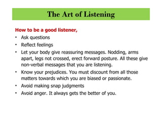 Communication and art of listening | PPT