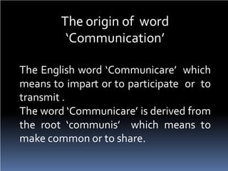 UNDERSTANDING THE PROCESS AND CONCEPT OF COMMUNICATION | PDF ...