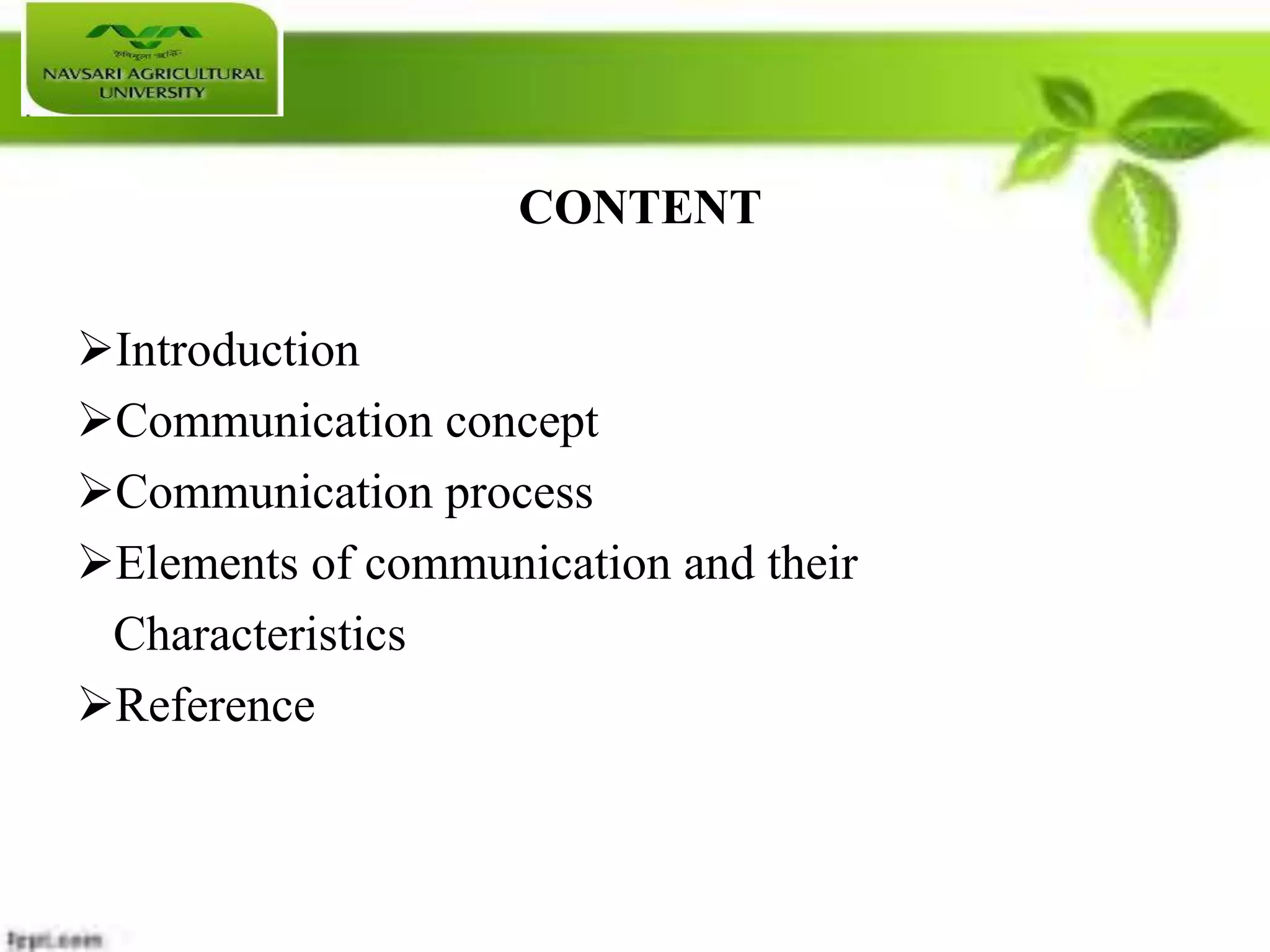 communication process,concept,elements of communication | PPTX