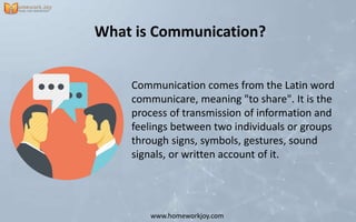 All about the study of Communication. | PPTX
