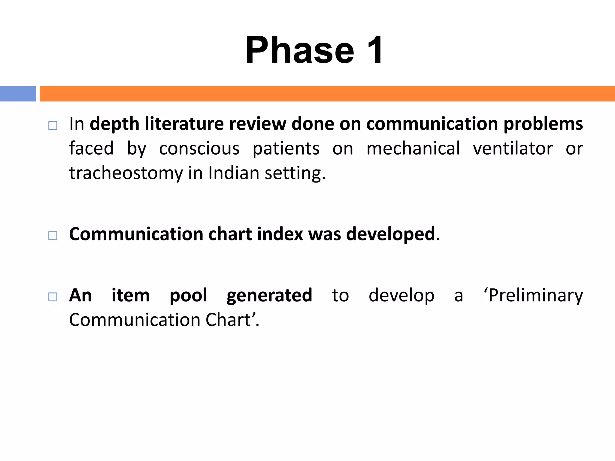Communication with ICU patients: Knowing their needs | PPTX