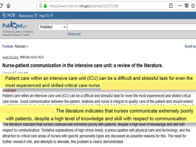 Communication with ICU patients: Knowing their needs | PPTX