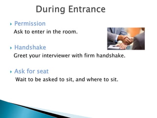 Ettiquetes During Interview Presentation | PPTX