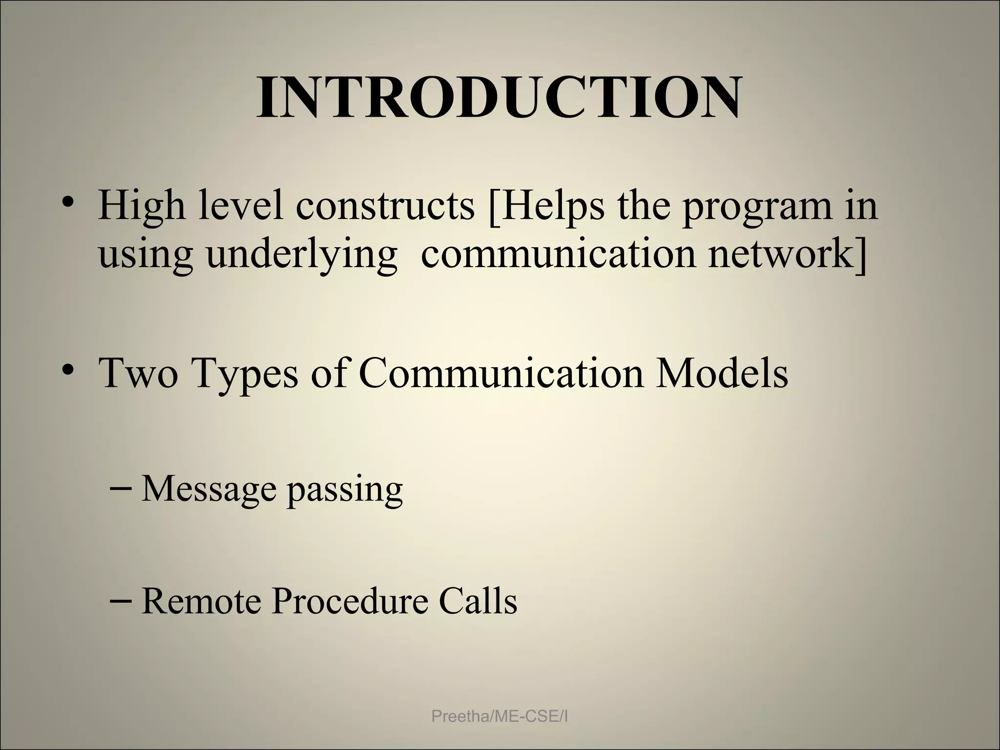 Communication Primitives Ppt
