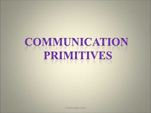 Communication primitives | PPT