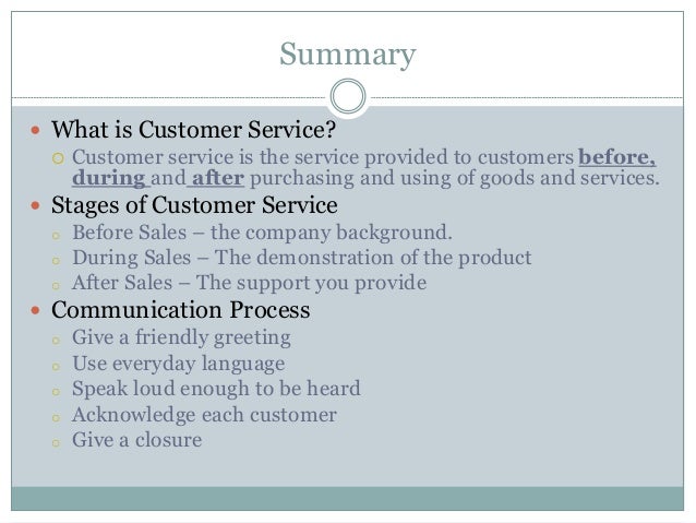 Communication process in customer service