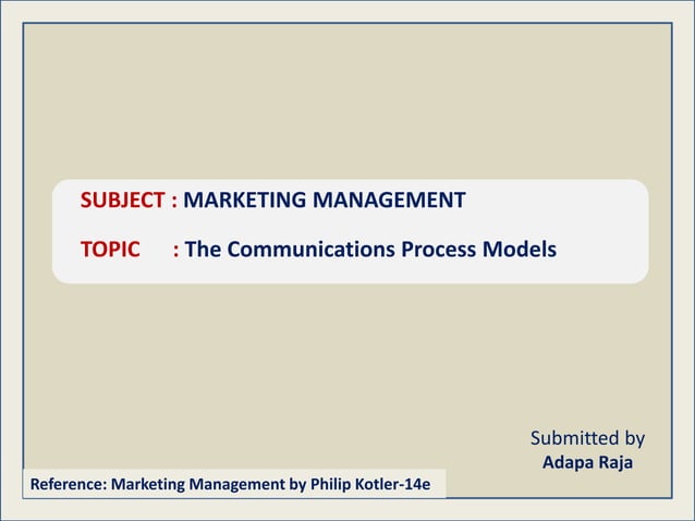 Communication Process Models | PPTX