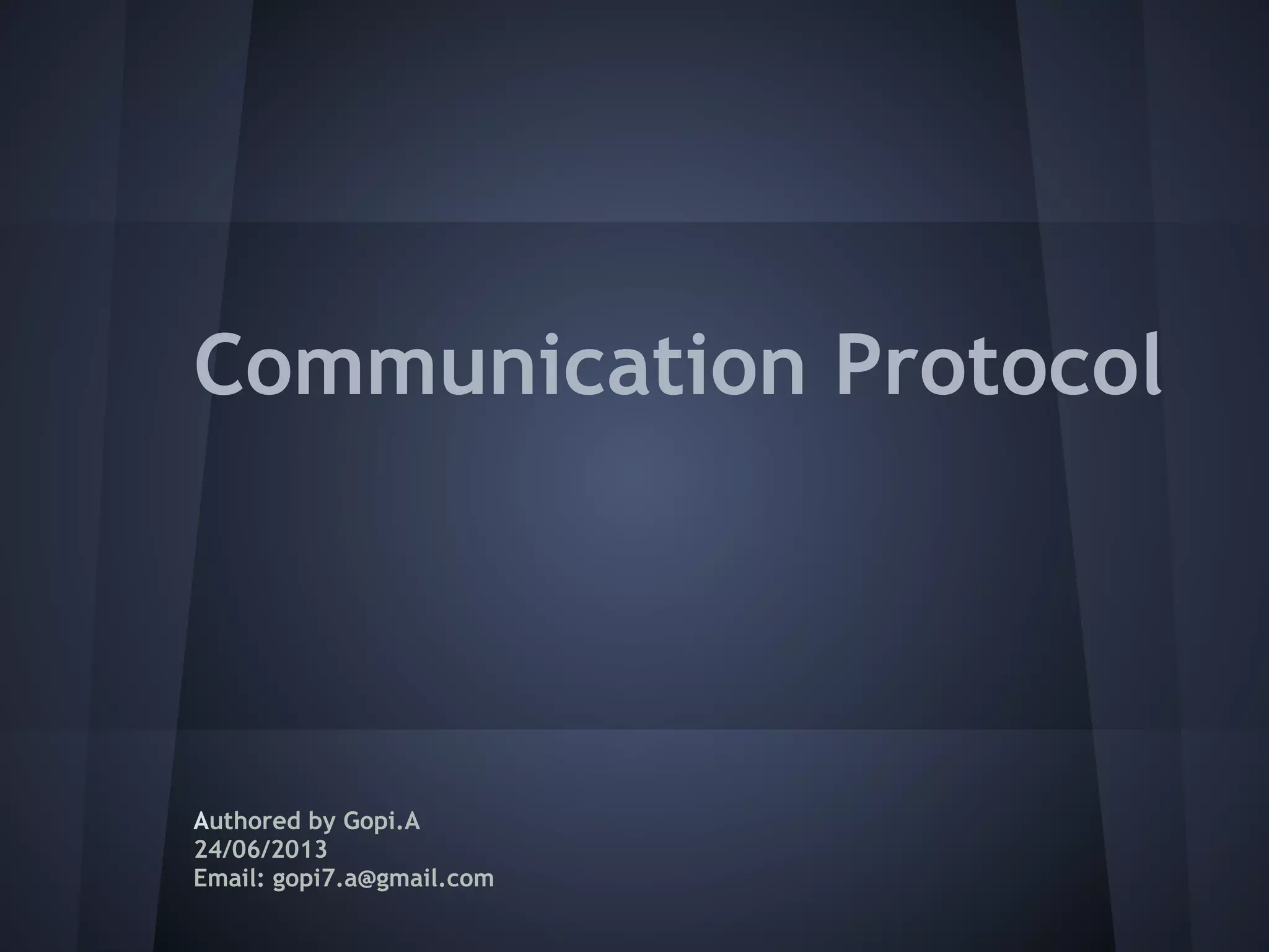 Communication protocol presentation | PDF