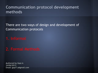 Communication protocol presentation | PDF