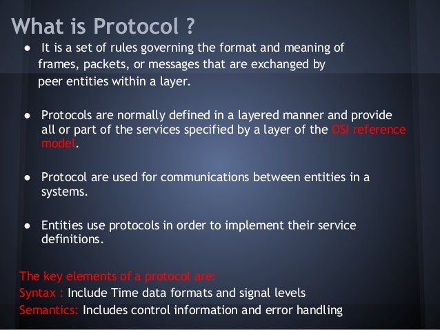 Communication protocol presentation