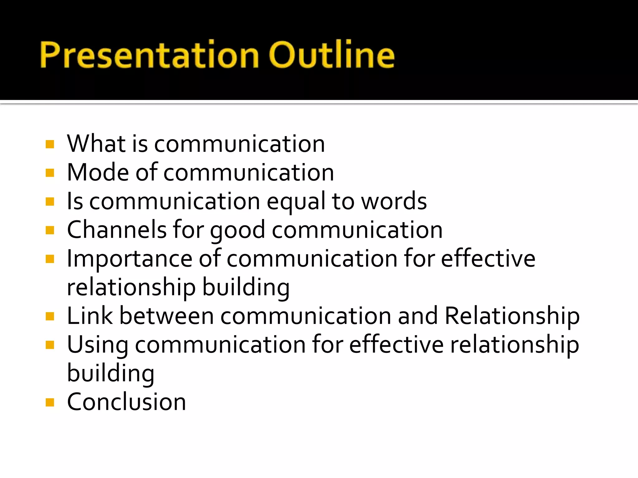 Communication & relationship building | PPTX