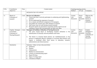 Comprehensive Nursing Research Lesson Plan on Communication and ...