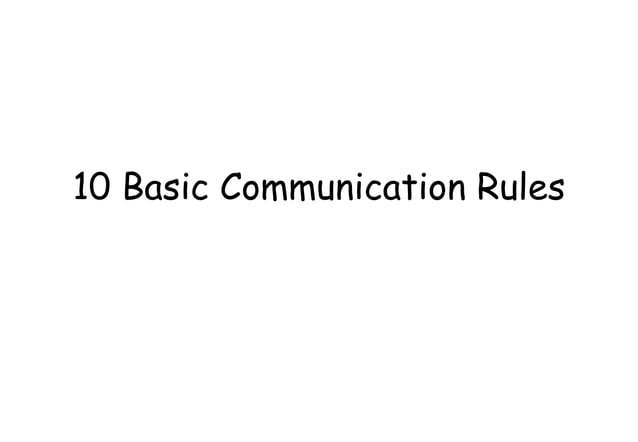Communication Rules | PPT