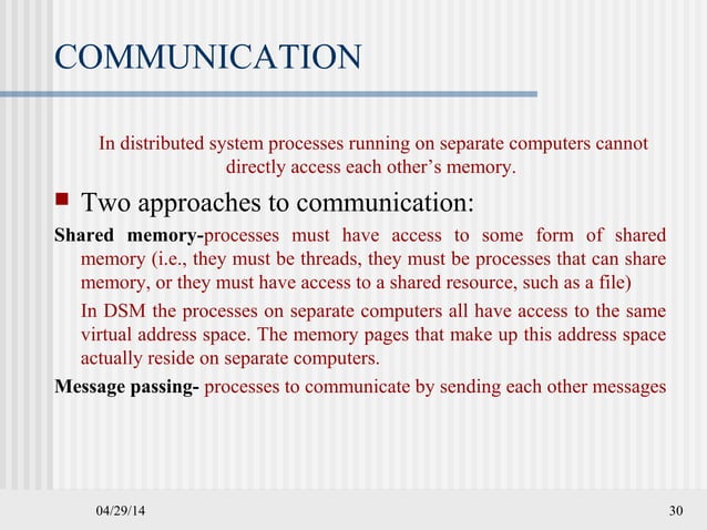Communications is distributed systems | PPT