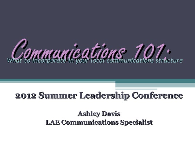 Communications 101 | PPT
